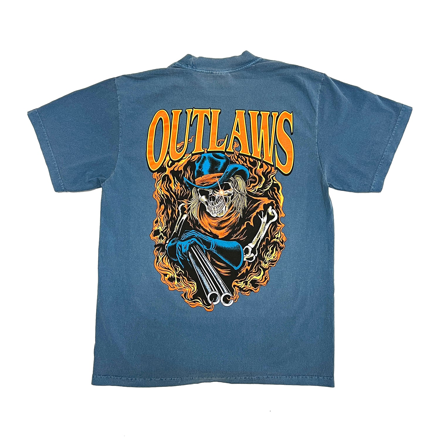 Outlaws Blue Cowboy Tee Garment Dyed – Outlaws WDOA